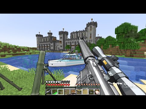 SAVING VILLAGERS FROM PILLAGER BASTILLE USING MORTARS AND MODERN WEAPONS IN MINECRAFT