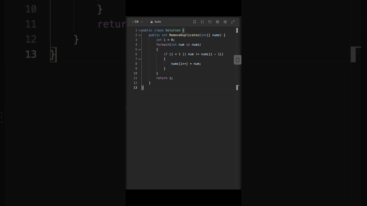 Leet Code Question 26 Answered- Remove Duplicates from Sorted Array #shorts