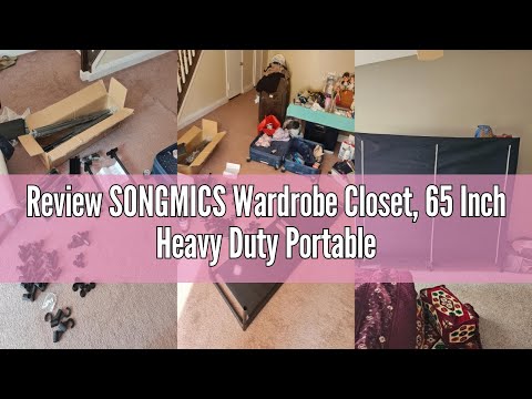 Review SONGMICS Wardrobe Closet, 65 Inch Heavy Duty Portable Closet, Freestanding Closet Organizer,