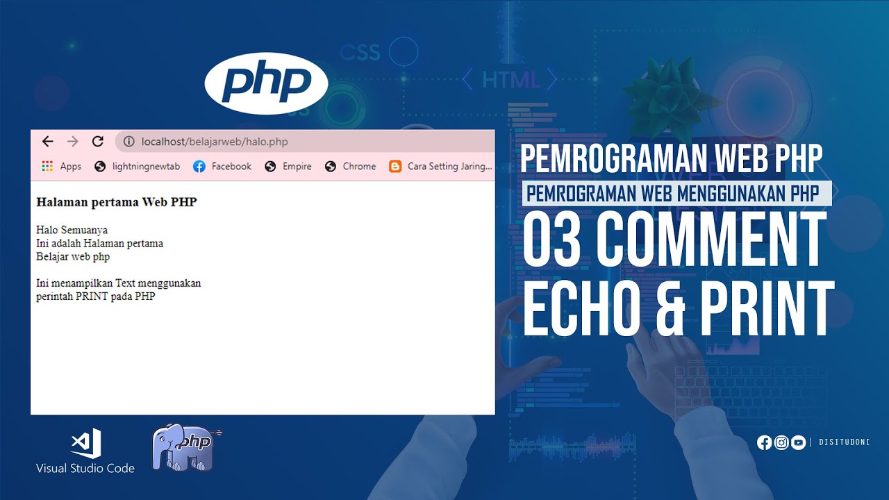 PHP WEB PROGRAMING | BELAJAR WEB PHP |03_COMMENTS, ECHO DAN PRINT