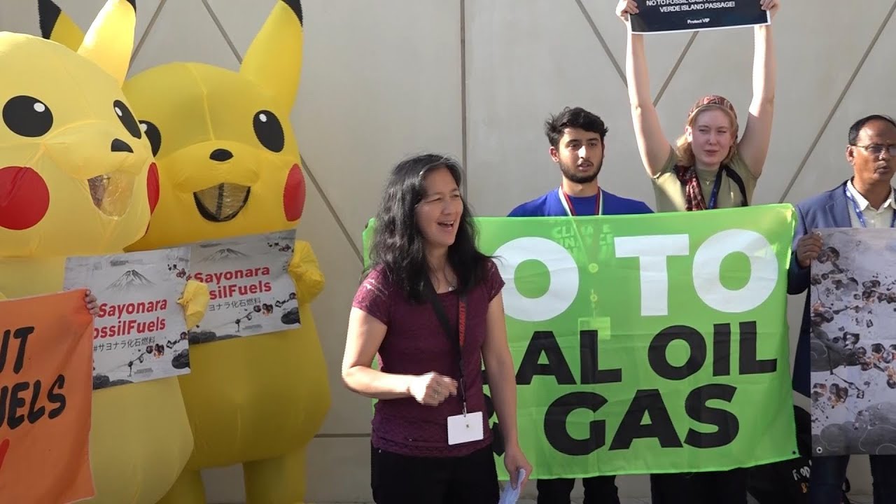 Protesters at COP28 climate summit in Dubai demand end to fossil fuel financing