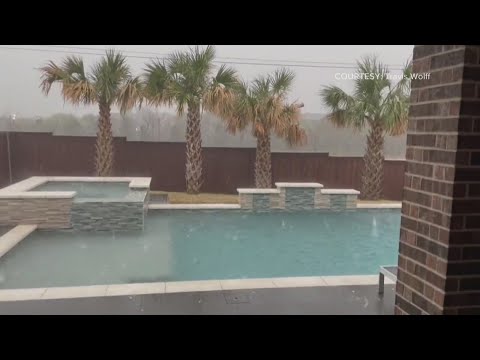 DFW weather: hail coming down in Irving Thursday