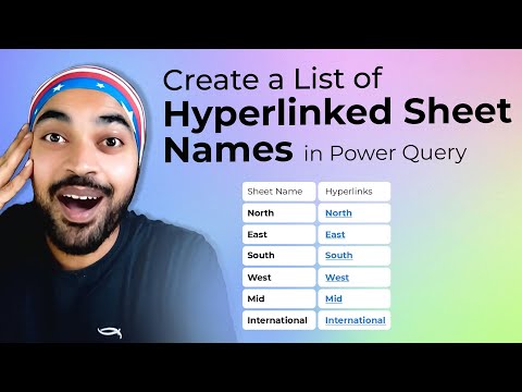 Create a List of Hyperlinked Sheet Names in Excel