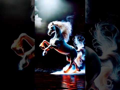 White horse by AI fusion #shorts #shortvideo