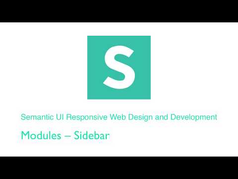Semantic UI: Modules – Sidebar