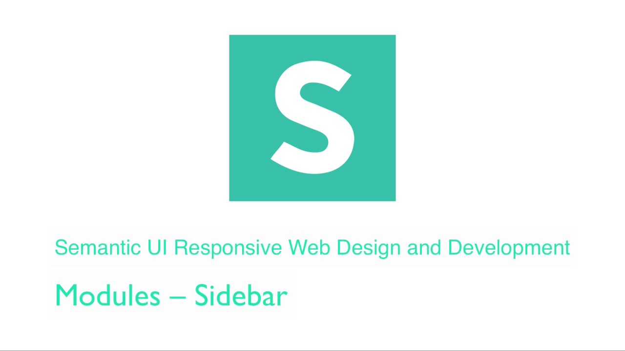 Semantic UI: Modules – Sidebar