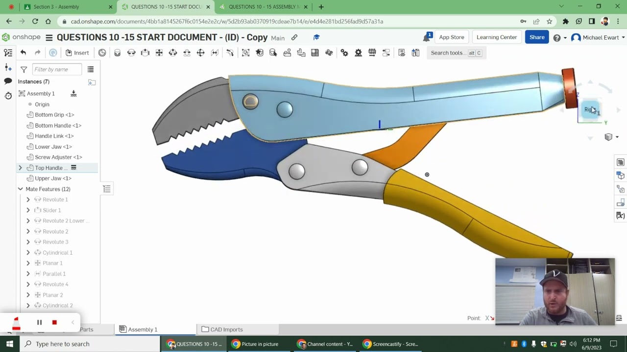 OnShape Associate Certification Practice Exam - Section #1 Questions #11-15