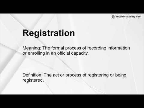 Registration Meaning