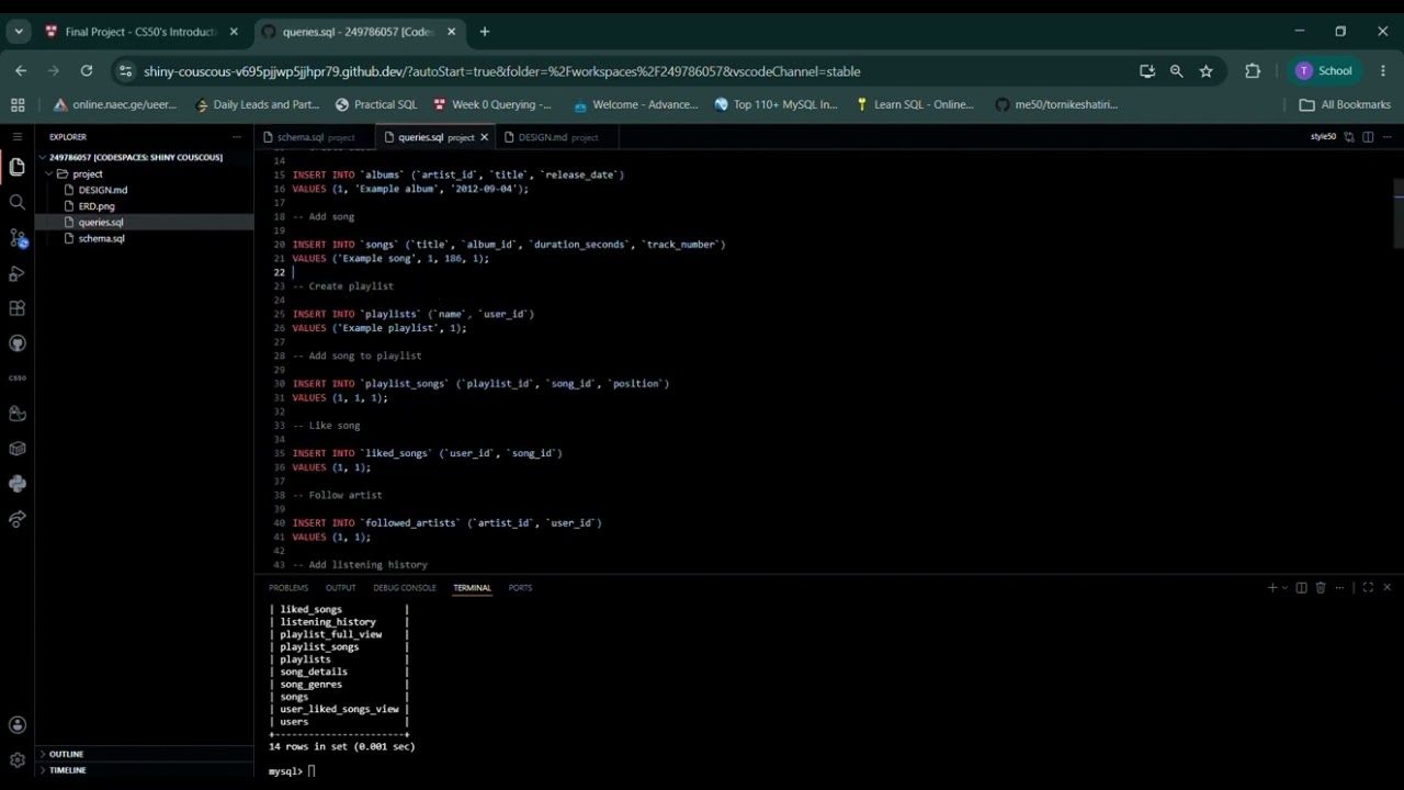 Building a Music App database with SQL | CS50 Final Project