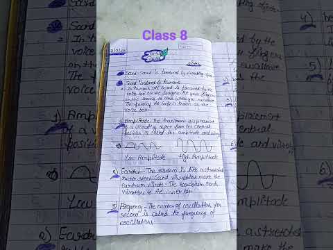 Class 8 Science chapter 10 Sound Book work and Question answer