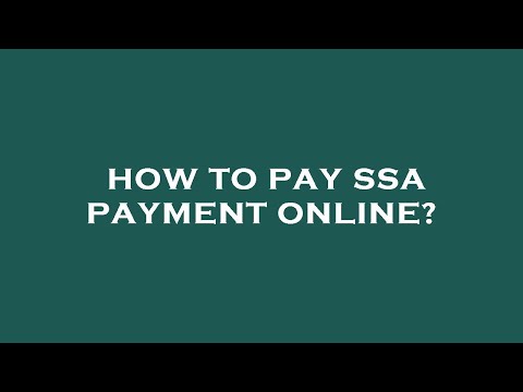 How to pay ssa payment online?