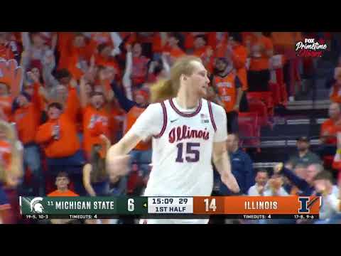 Jake Davis Has Back-to-Back Triples vs. Michigan State | Illinois Men's Basketball | 02/15/2025