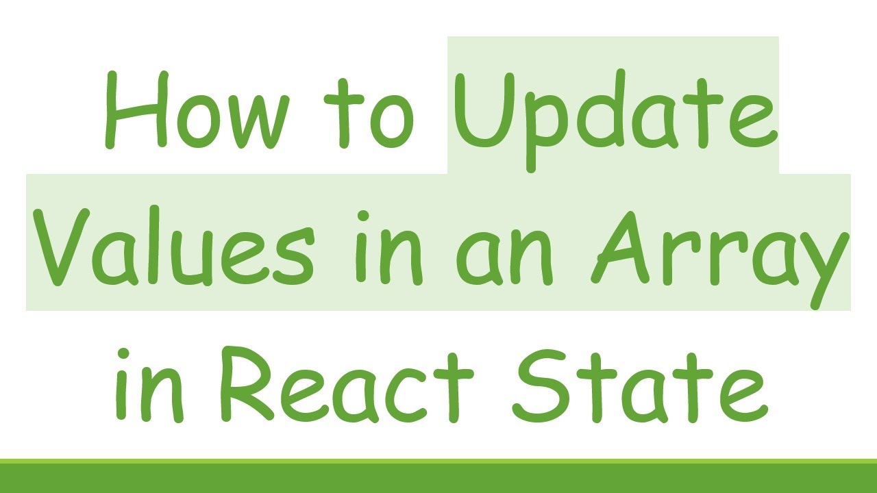 How to Update Values in an Array in React State