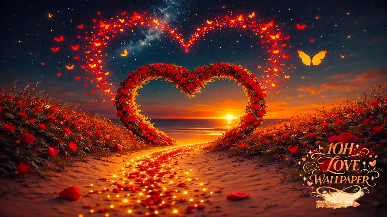 10 Hours of Romantic Love ❤️ Valentine’s Day 2026 Roses Wallpaper | ( fond d'écran Saint Valentin)