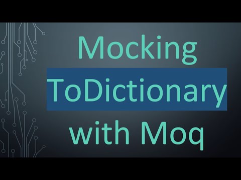 Mocking ToDictionary with Moq