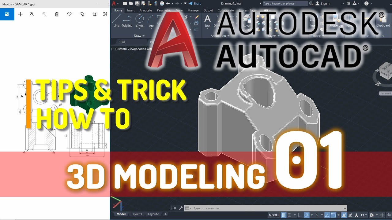 Exercise 01 AutoCAD 3D Modeling Tutorial For Beginner