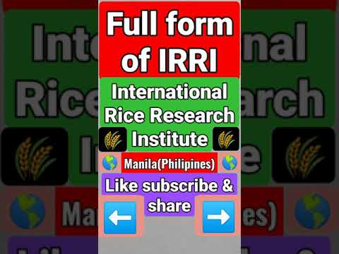 full form of IRRI... #agriculture #AFO #ADO #competition
