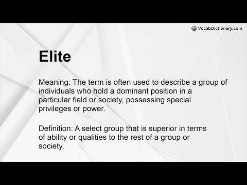 Elite Meaning