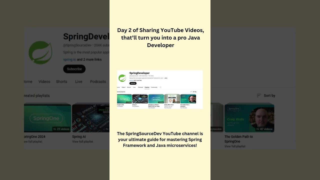 Day 2: Best YouTube Channel for Java Spring Framework Developers