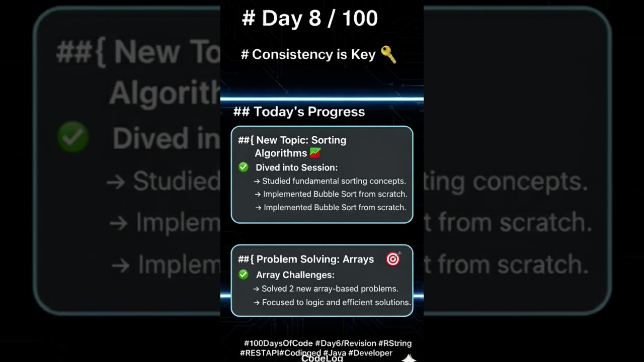 Day 8/100: Sorting & Solving! 🚀#100DaysOfCode #DataStructure #ProblemSolving #CodingJourney