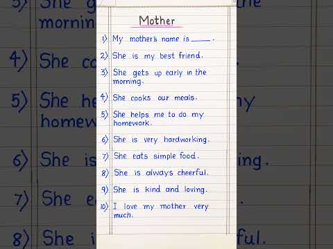 My mother essay 10 lines || 10 lines essay on my mother || My mother