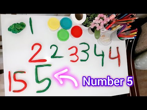 Learning numbers is fun - Number 5 with Clay #homeschoollearning #number5 #Tokimama #kindergarten