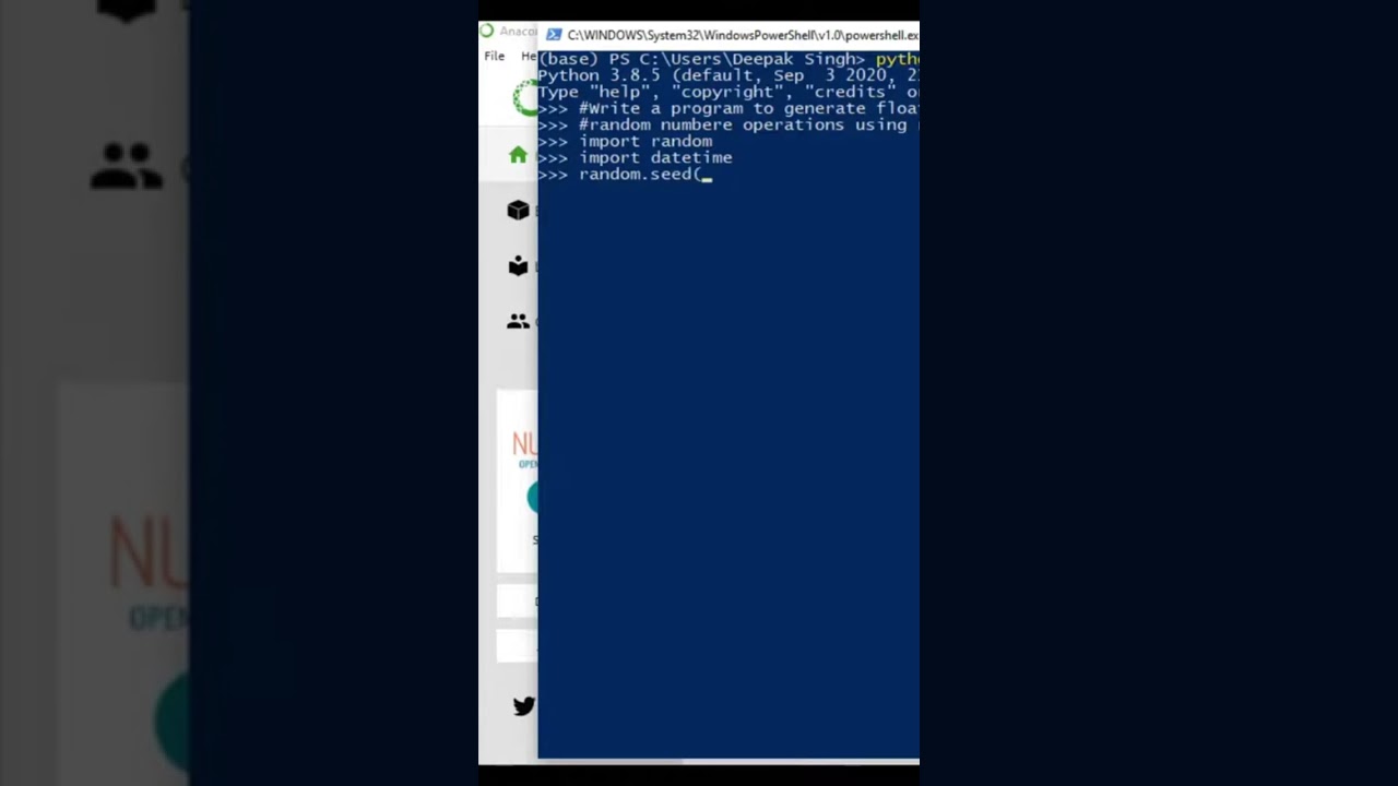 Python Program |gen.  float, int random nos.|Anaconda Powershell 12