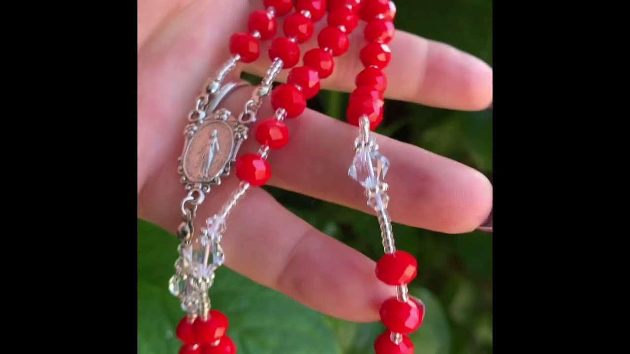 Red Personalized Rosary Beads @adrisjewellery3741