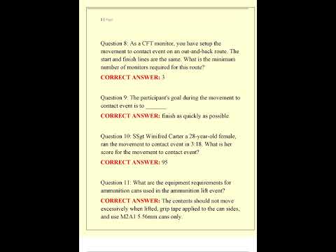 CFT Monitor USMC Exam with 100% Correct Answers
