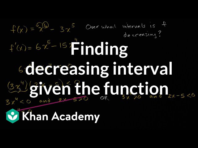 Understanding Decreasing Intervals in Functions Using Derivatives ...