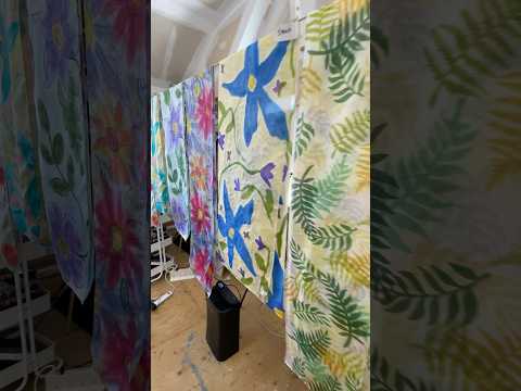 Hanging with my studio dogs painting silk #artstudio #silkpainting #artwork #Chihuahua #Chihuahuamix