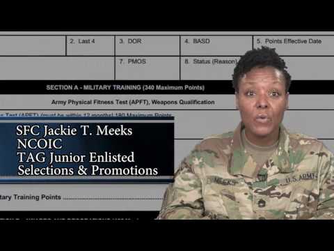 Promotion Point Worksheet Certification Training