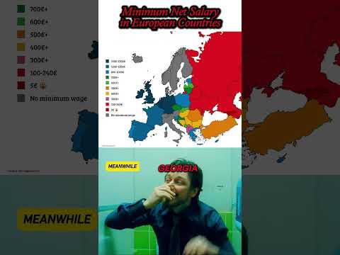Minimum Net Monthly Wage in Each European Country #map #countries #europe #youtubeshorts