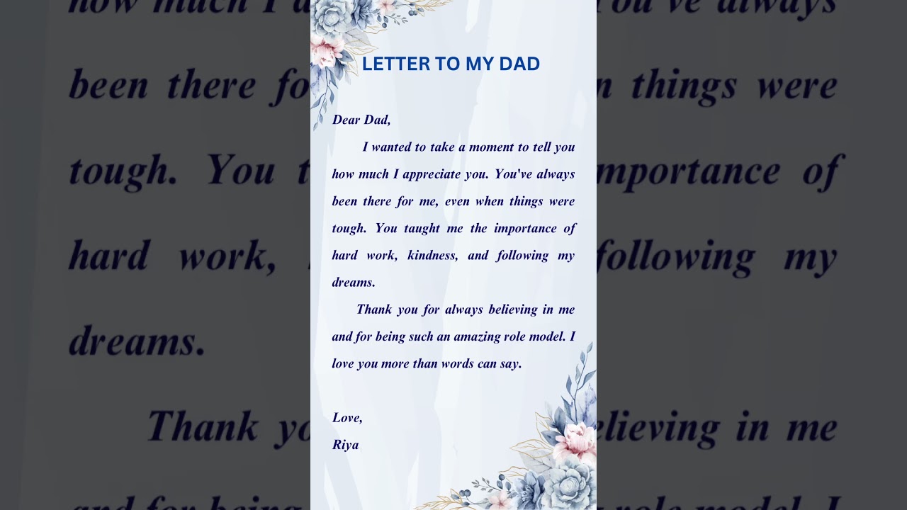 Surat untuk Ayah | Surat Hari Ayah | Surat terima kasih untuk Ayahku #suratterimakasihuntukayah #celanapendek