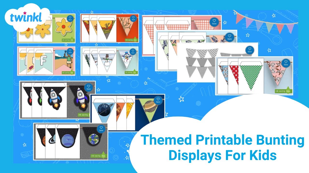 Themed Printable Bunting Displays For Kids