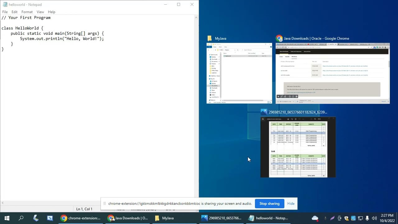 JAVA ( Installation and Sample Hello World Program)