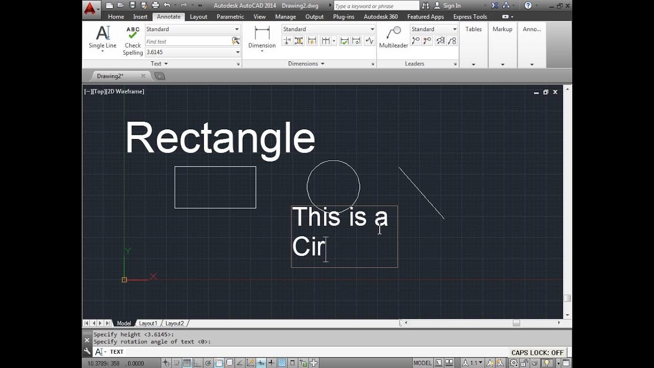 C00802  Single Line Text AutoCAD 2014 Tutorial