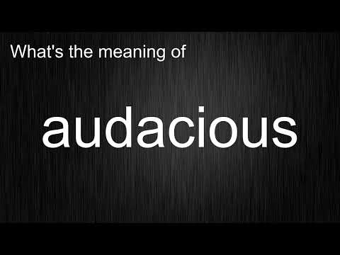 What's the meaning of "audacious", How to pronounce audacious?