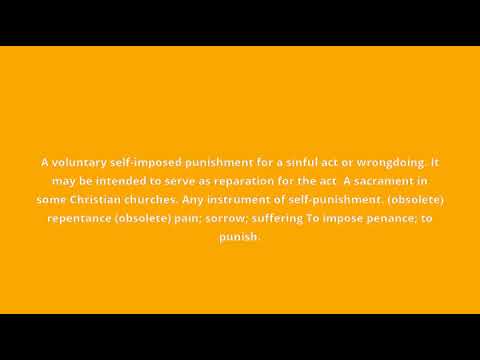 what is the meaning of penance