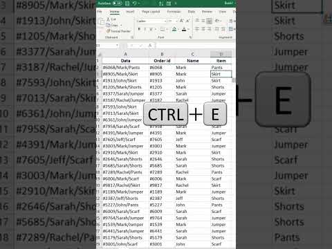 Extract data in excel