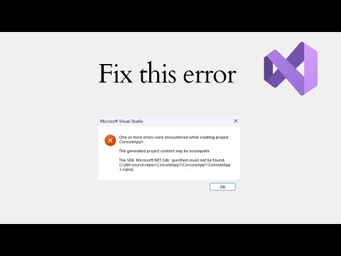 C# Dev | Fixing Visual Studio IDE Error - SDK could not be found