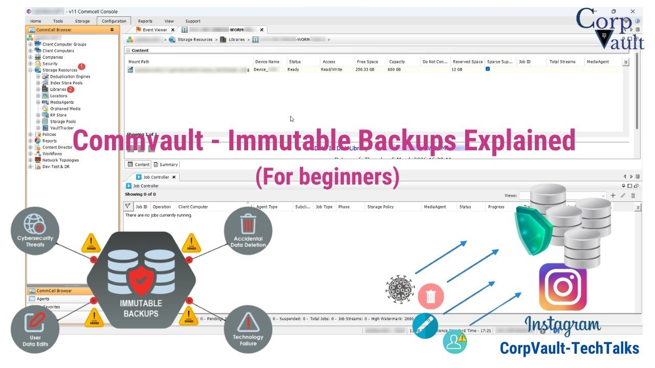 Commvault Immutable Backup explained | Protect backups from Ransomeware (For beginners)