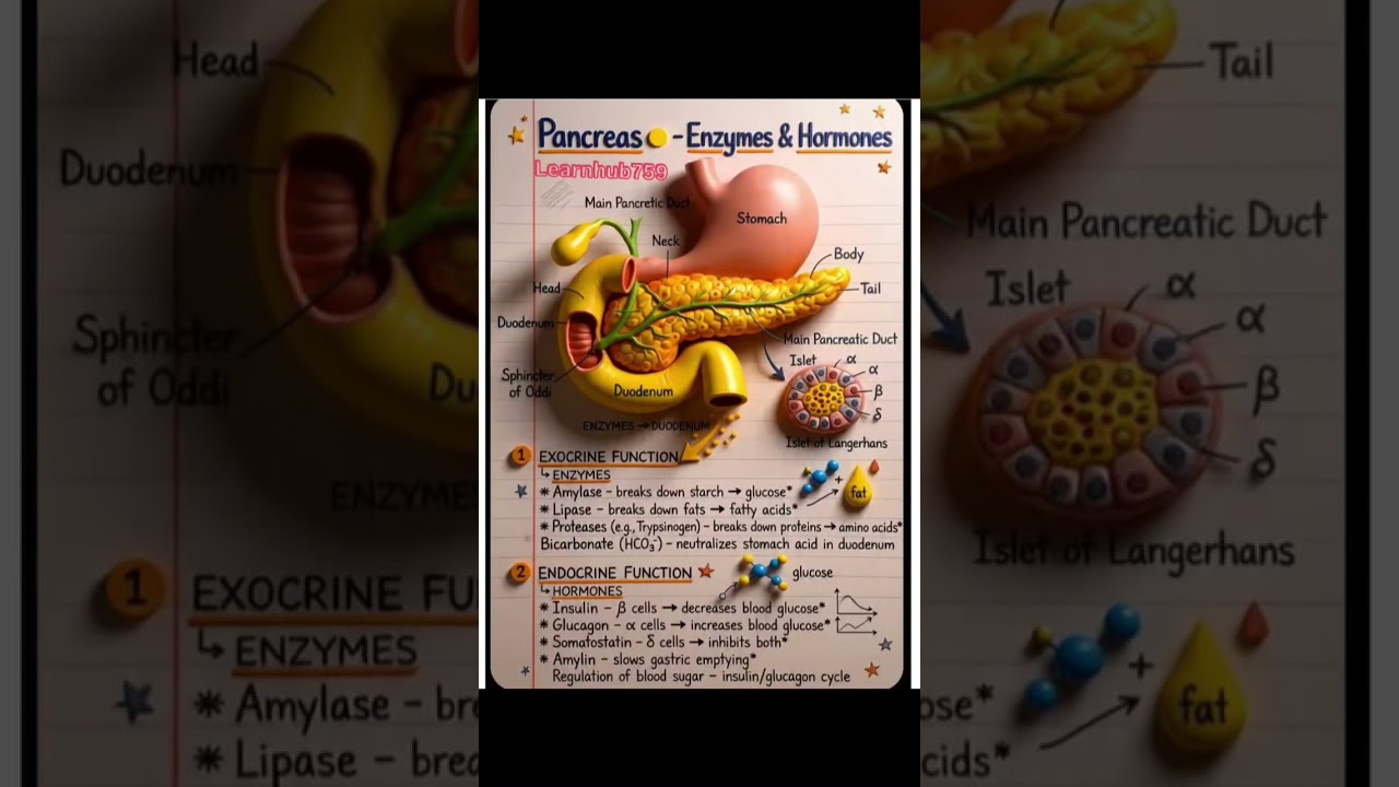 This 3D pancreas diagram is perfect for NEET quick revision 🔥