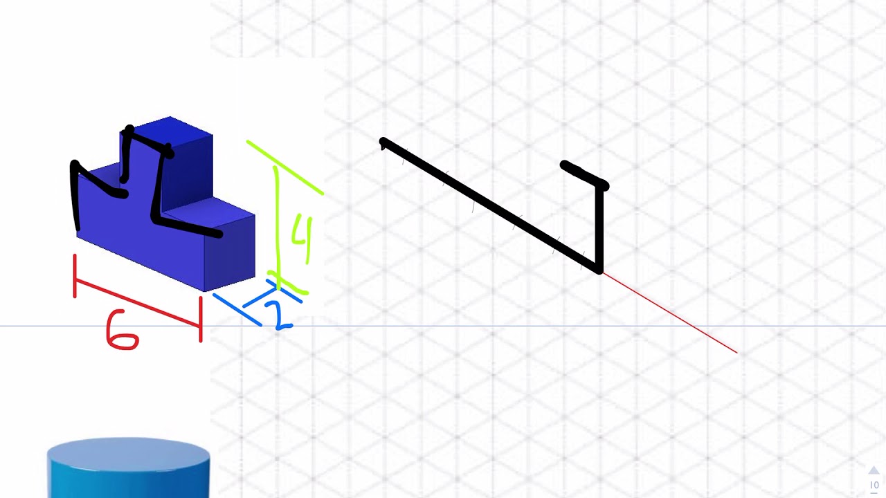 Isometric Sketching “T” Shape (In Notability)
