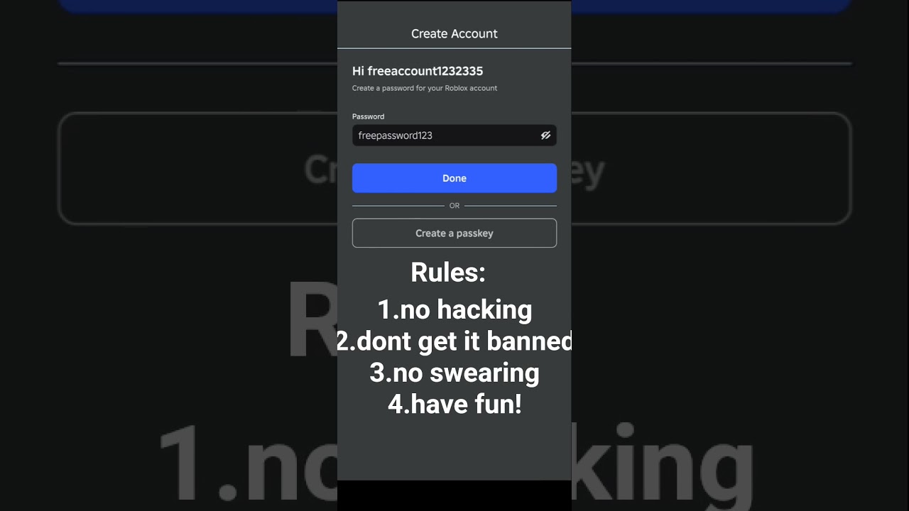 1.free roblox account dont get it banned!:(