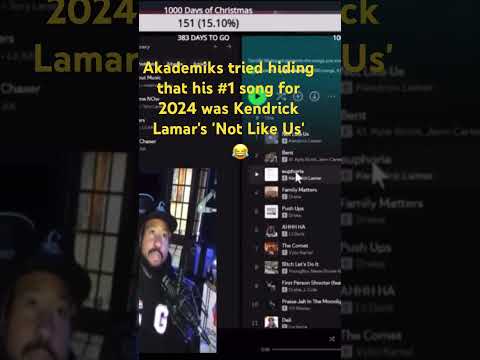 Akademiks tried hiding that his #1 song for 2024 was Kendrick Lamar's 'Not Like Us' 😂