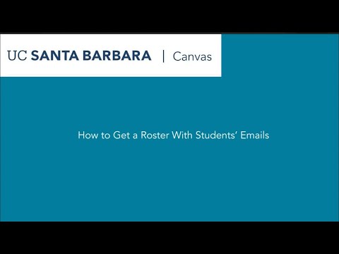How to Get a Roster With Students’ Emails