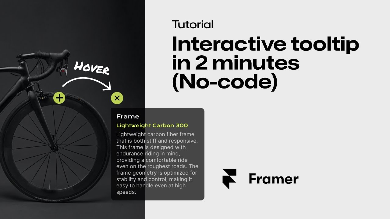 Framer tutorial: Interactive Tooltip in under 2 minutes (No-code)