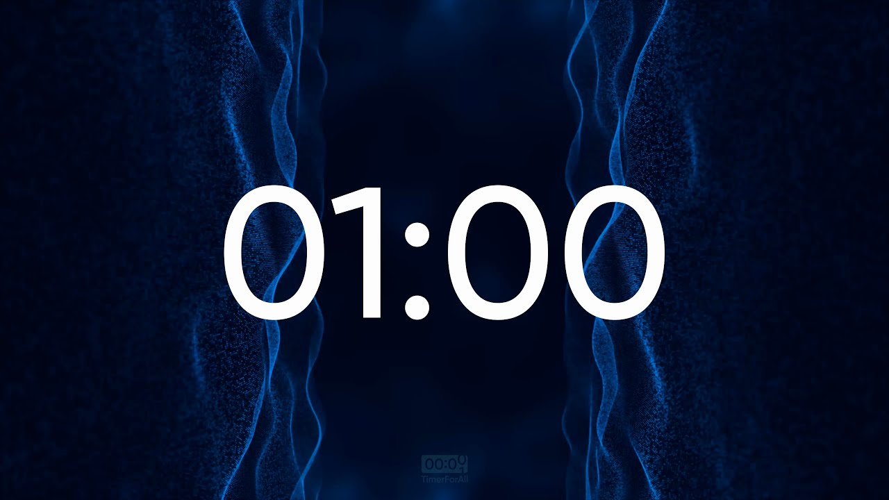 1 Min Timer Countdown - Premium Blue Particle Animation
