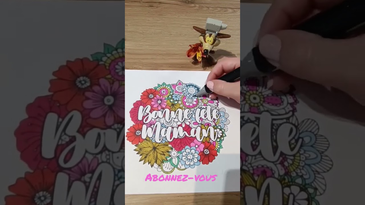 coloriage bonne fête des mères 💐💐❤️